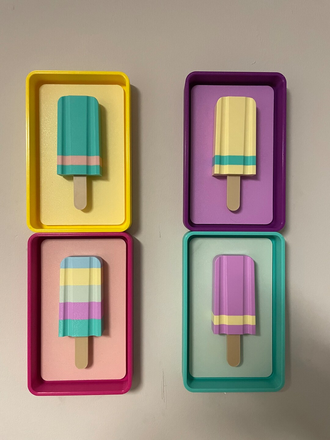 Pop Art Popsicle Wall Art, 1 Popsicle 3D Sculptures, Modern Pop Art ...