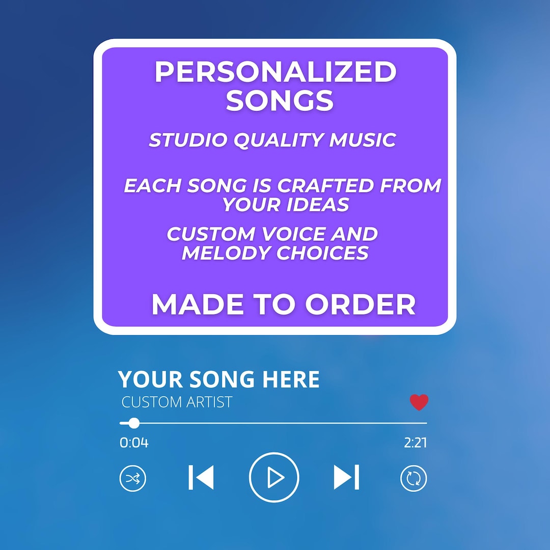 Personalized Music Gift Custom Song for Special Occasions Inspired by ...