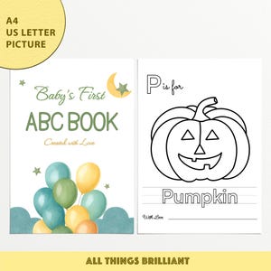 ABC Coloring Book, Baby's First Alphabet Coloring Book, Baby Shower ...