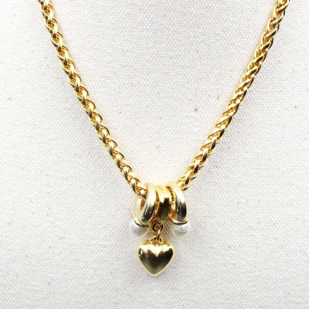 Vintage QVC Designer Interchangeable Faux Pearl Heart High Quality ...