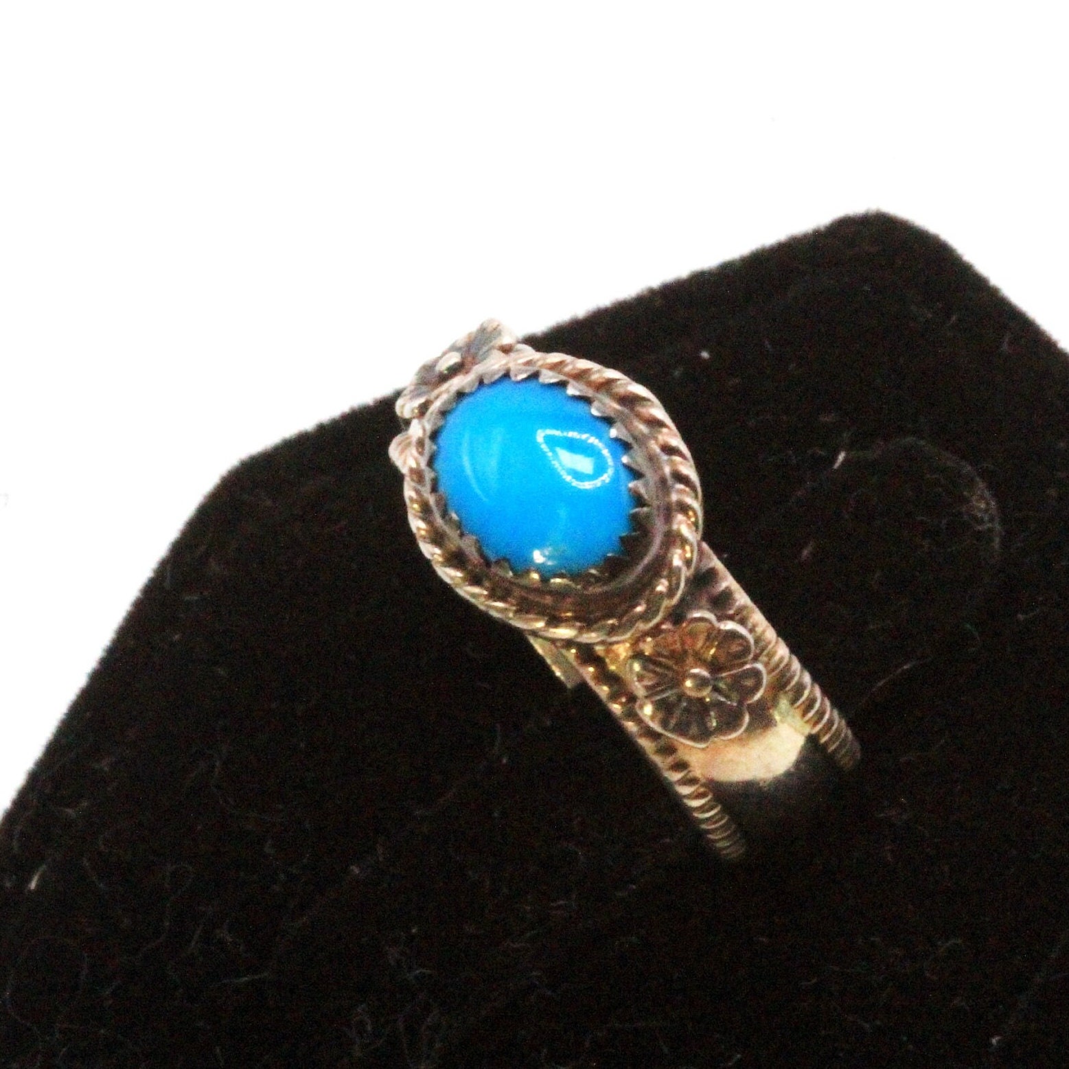Vintage Early 80's Navajo Sterling Silver Blue Turquoise Cab Ring - Etsy
