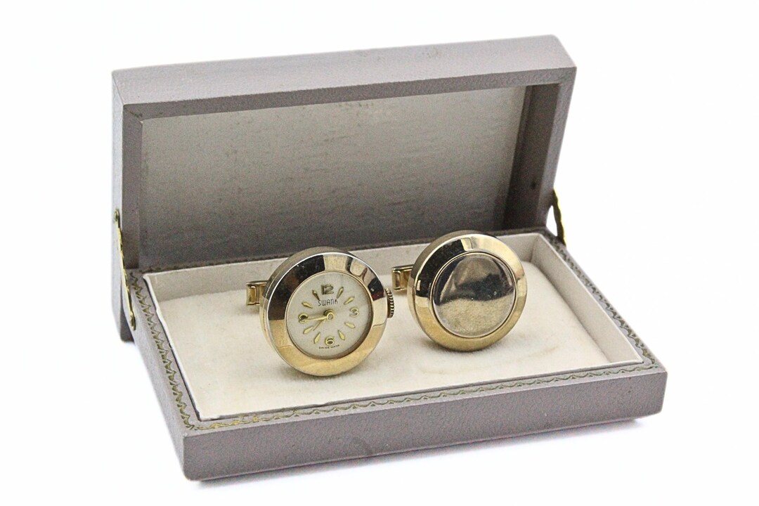 Swank Designer Signed Watch Gold Plated Cufflinks - Etsy