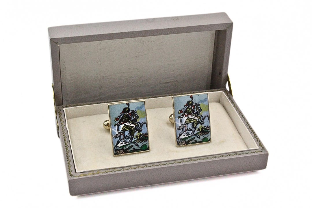 Stunning Knight of Swords Marked Germany Laminated Gold Tone Cufflinks ...