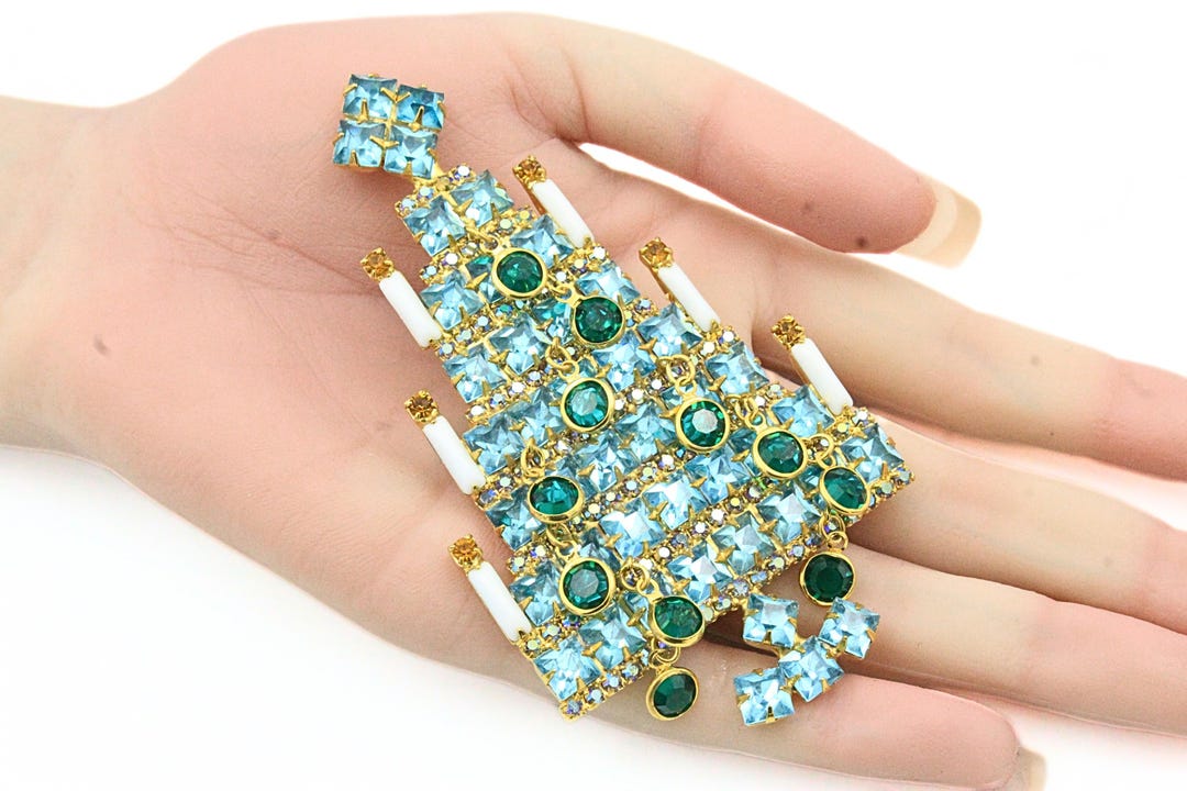 Marvelous Rare! DOMINIQUE Signed Green Candle Dangle Christmas Tree ...