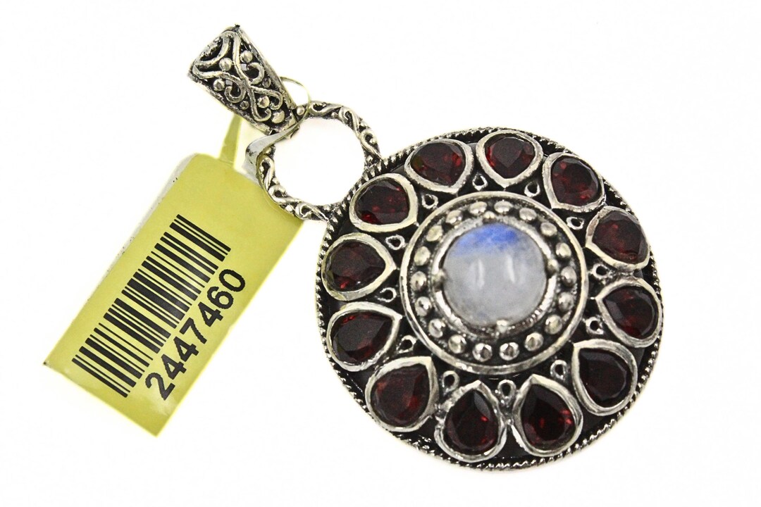 NWT Stunning STS Chuck Clemency Sterling Silver Garnet Moonstone India ...