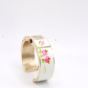 Rare Rivo White Pink Floral Enamel Gold Tone Wind up Wrist Watch - Etsy