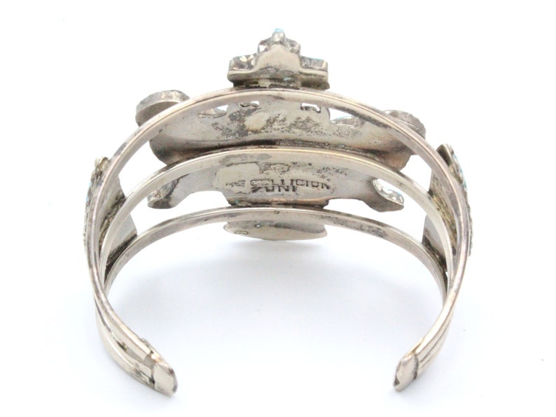 Large Herbert & Esther HE Cellicion Zuni Knifewing Inlay Cuff Bracelet ...