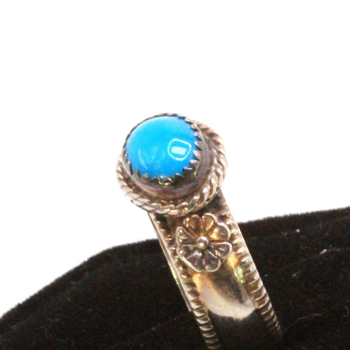 Vintage Early 80's Navajo Sterling Silver Blue Turquoise Cab Ring - Etsy