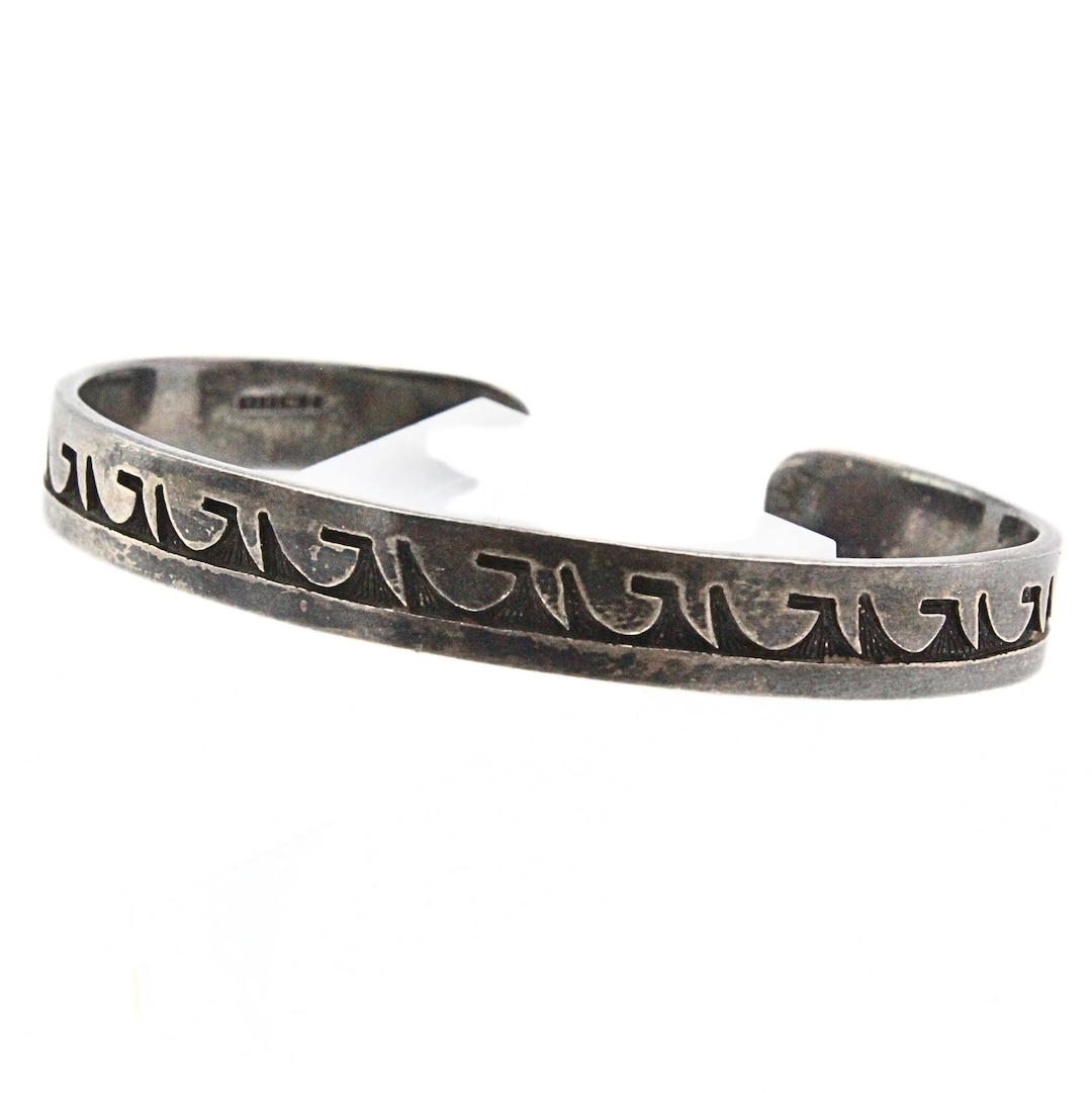 Hallmarked Sterling Silver Handsome Hopi Overlay Cuff Bracelet - Etsy