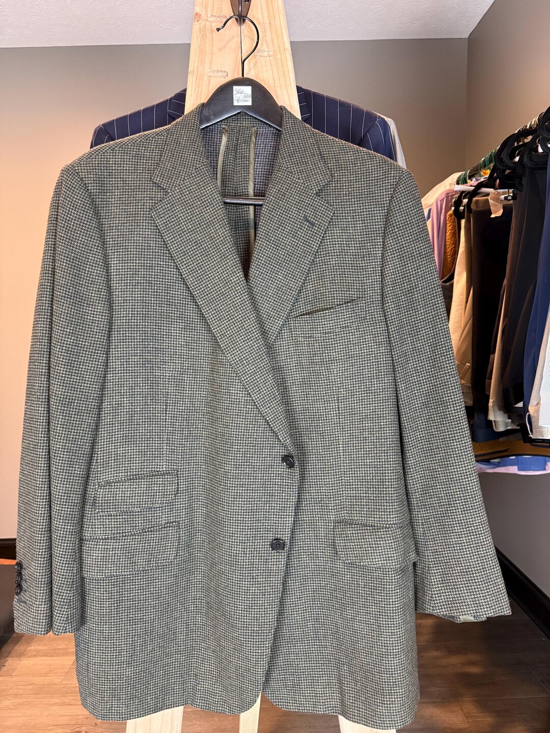 Nobility by Astor & Black Houndstooth Gray Black Wool Cashmere Custom ...