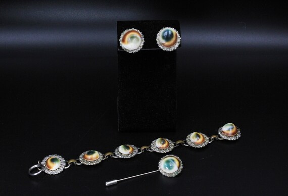 Antique Operculum Redone Earrings Bracelet Stick Pin … - Gem