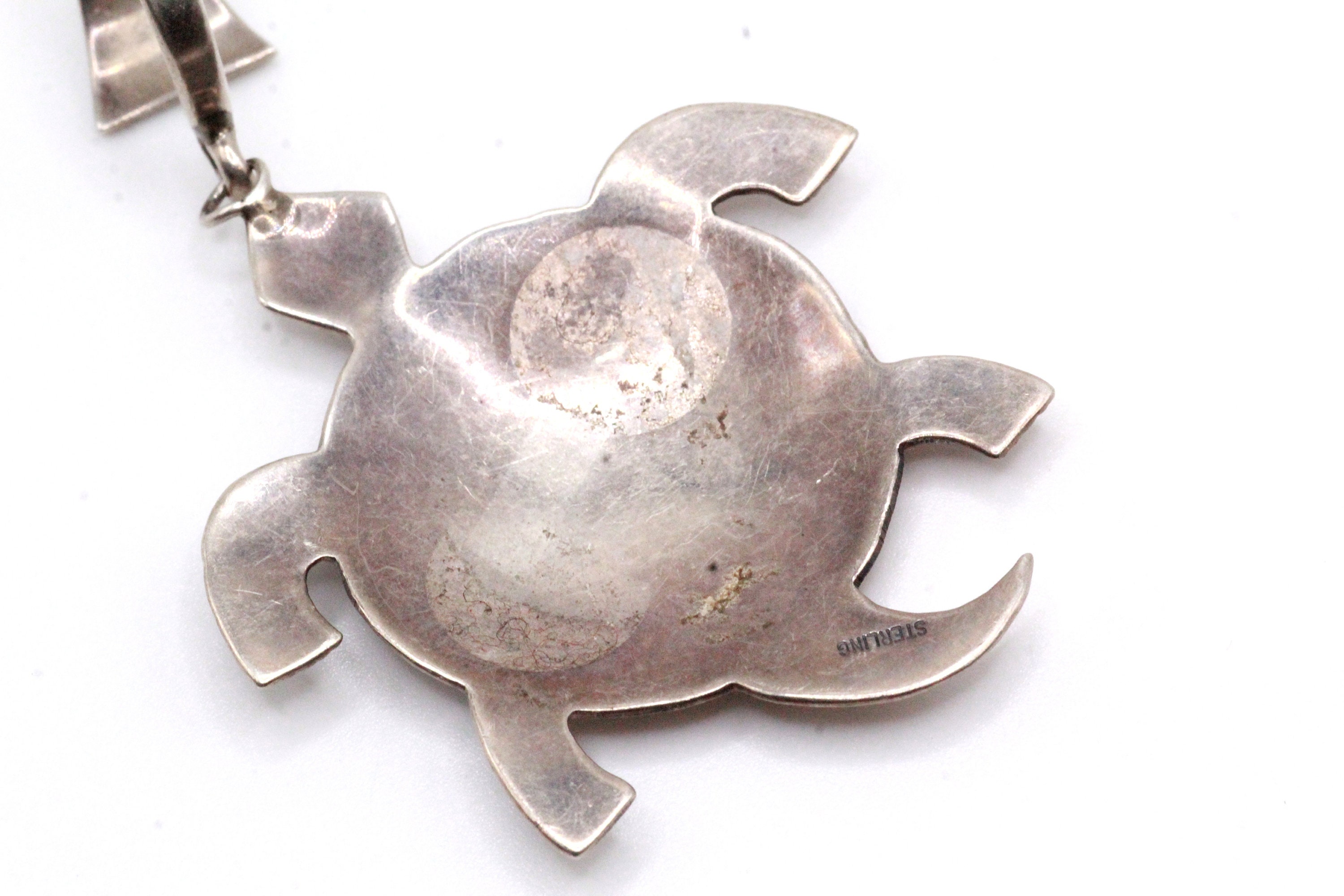 Sterling Silver Navajo Turtle Pendant - Etsy