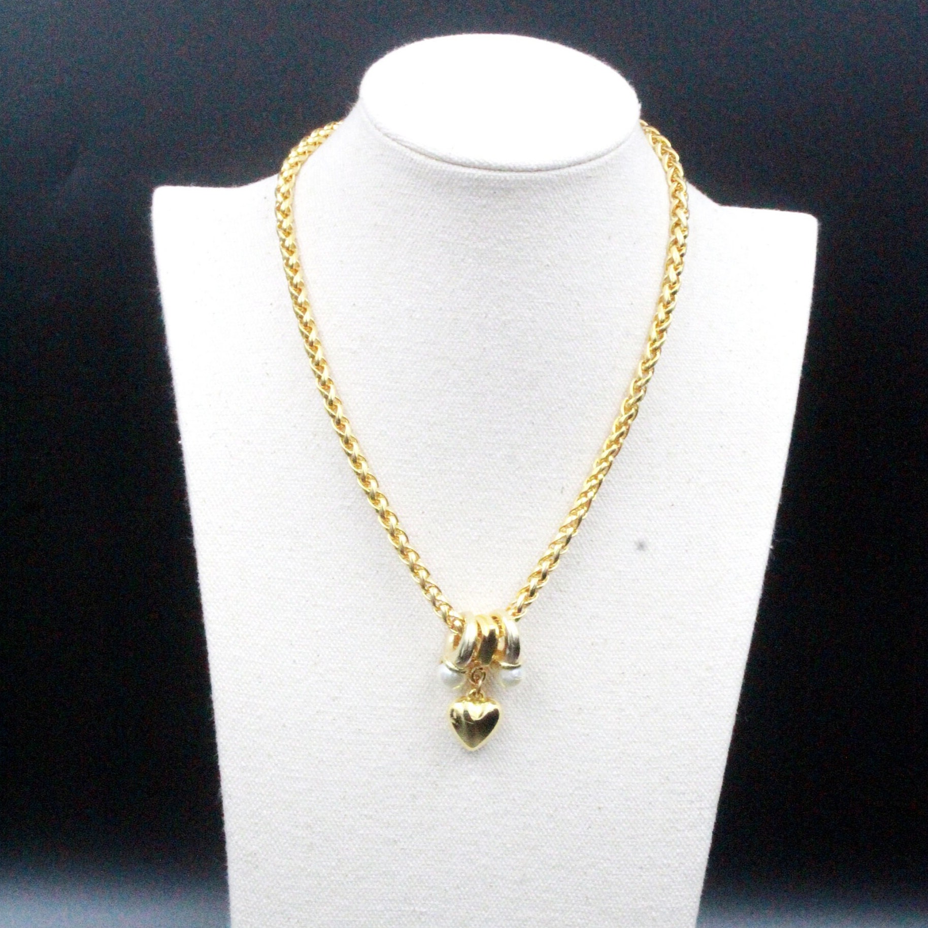 Vintage QVC Designer Interchangeable Faux Pearl Heart High Quality ...