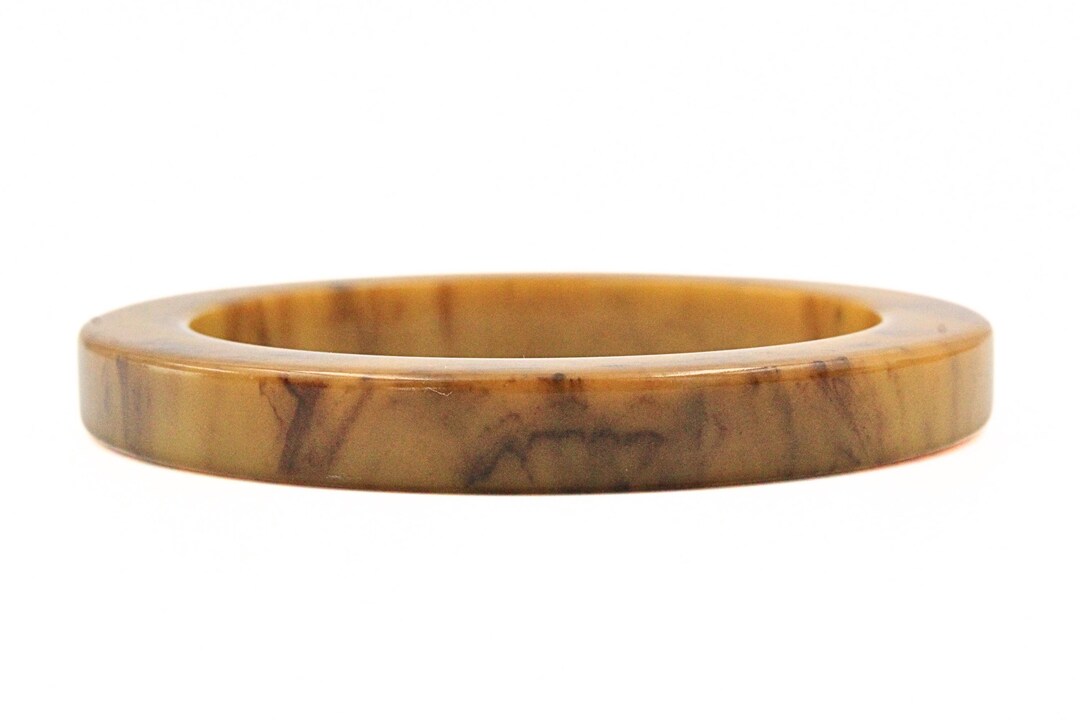 Handsome Mississippi Mud Bakelite Egg Yolk Marbleized Bangle - Etsy