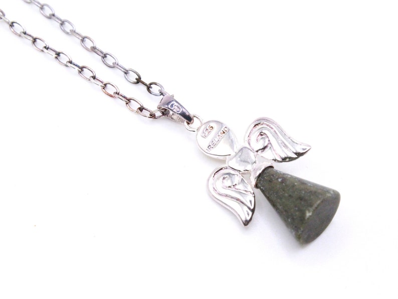 Vintage Sterling Silver Ireland Irish Jade Quartz Angel Necklace - Etsy