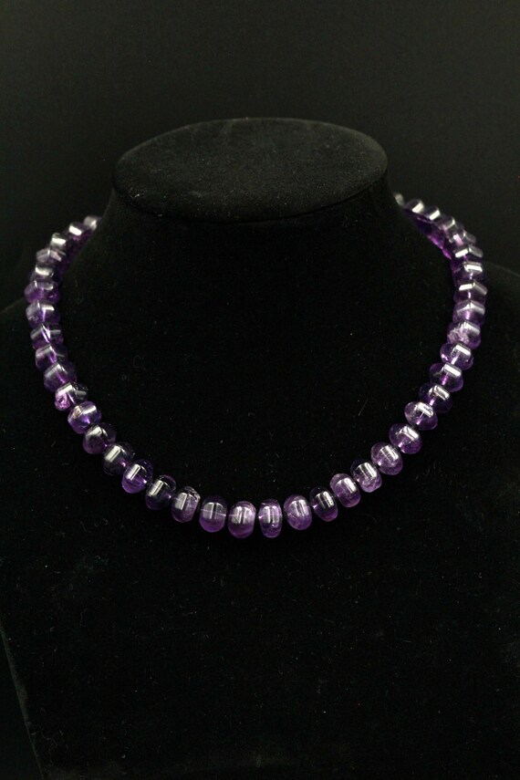 Art Deco Bead Choker, Amethyst Glass Bead Necklace, 1… - Gem