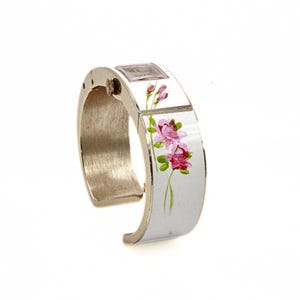 Rare Rivo White Pink Floral Enamel Gold Tone Wind up Wrist Watch - Etsy