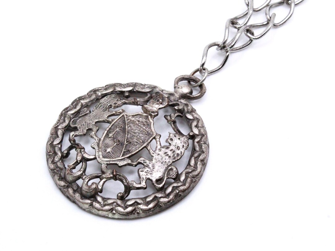 Vintage Gargoyle Family Crest Cut Out Medallion Necklace - Etsy
