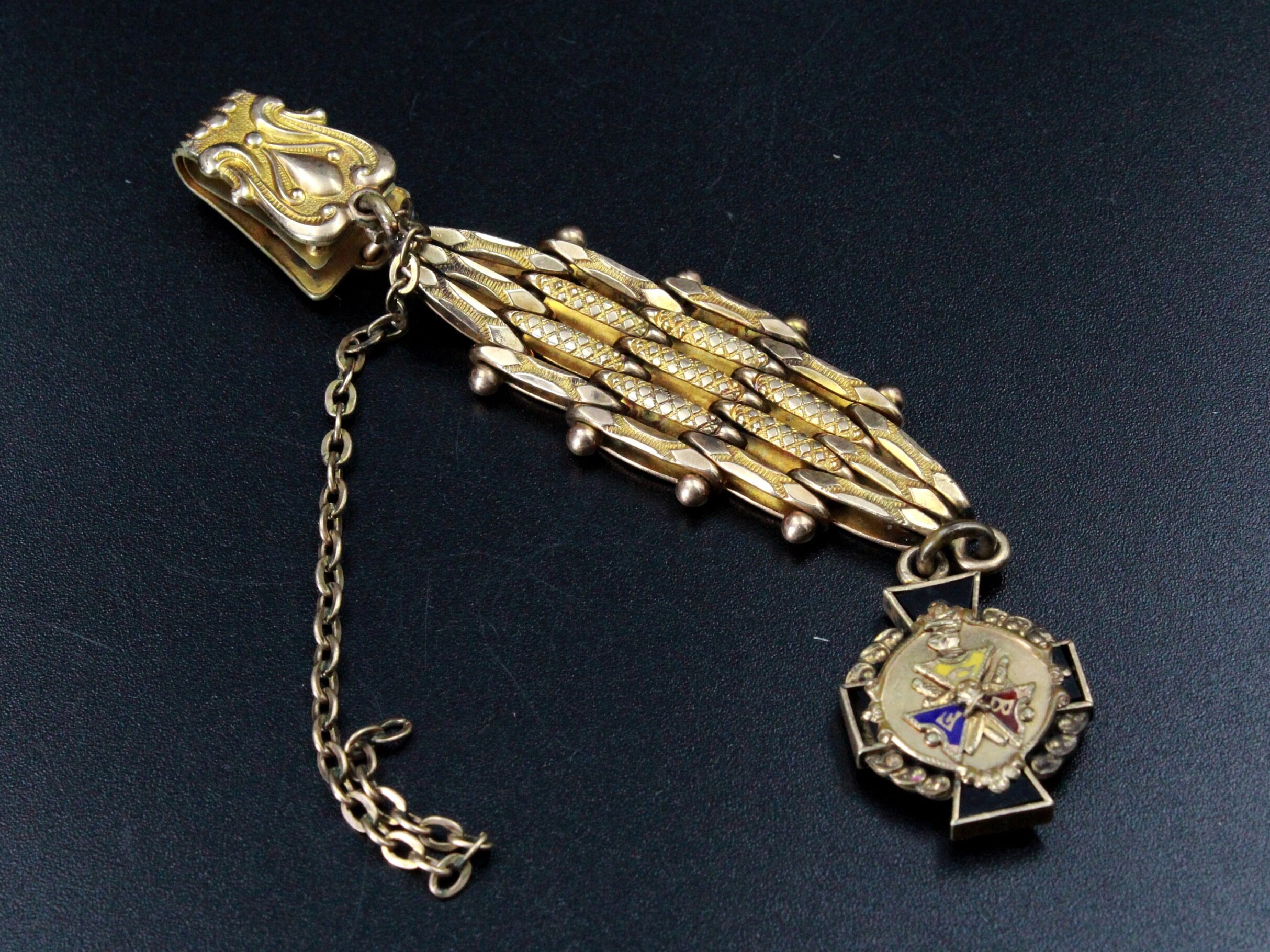 Antique Victorian Knight of Pythias FCB Gold Filled Fancy Wide Watch ...