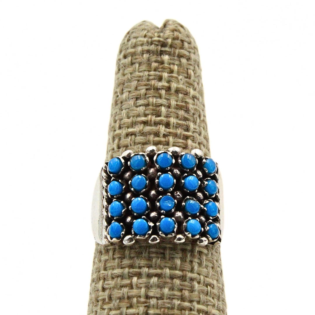 Native American Zuni Sterling Silver Snake Eye Turquoise Ring Sz 6 - Etsy