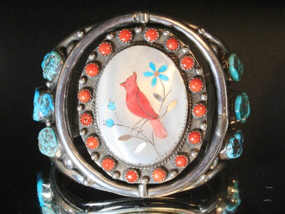 Magnificent Zuni Spinner Rotating Kachina Cardinal In… - Gem