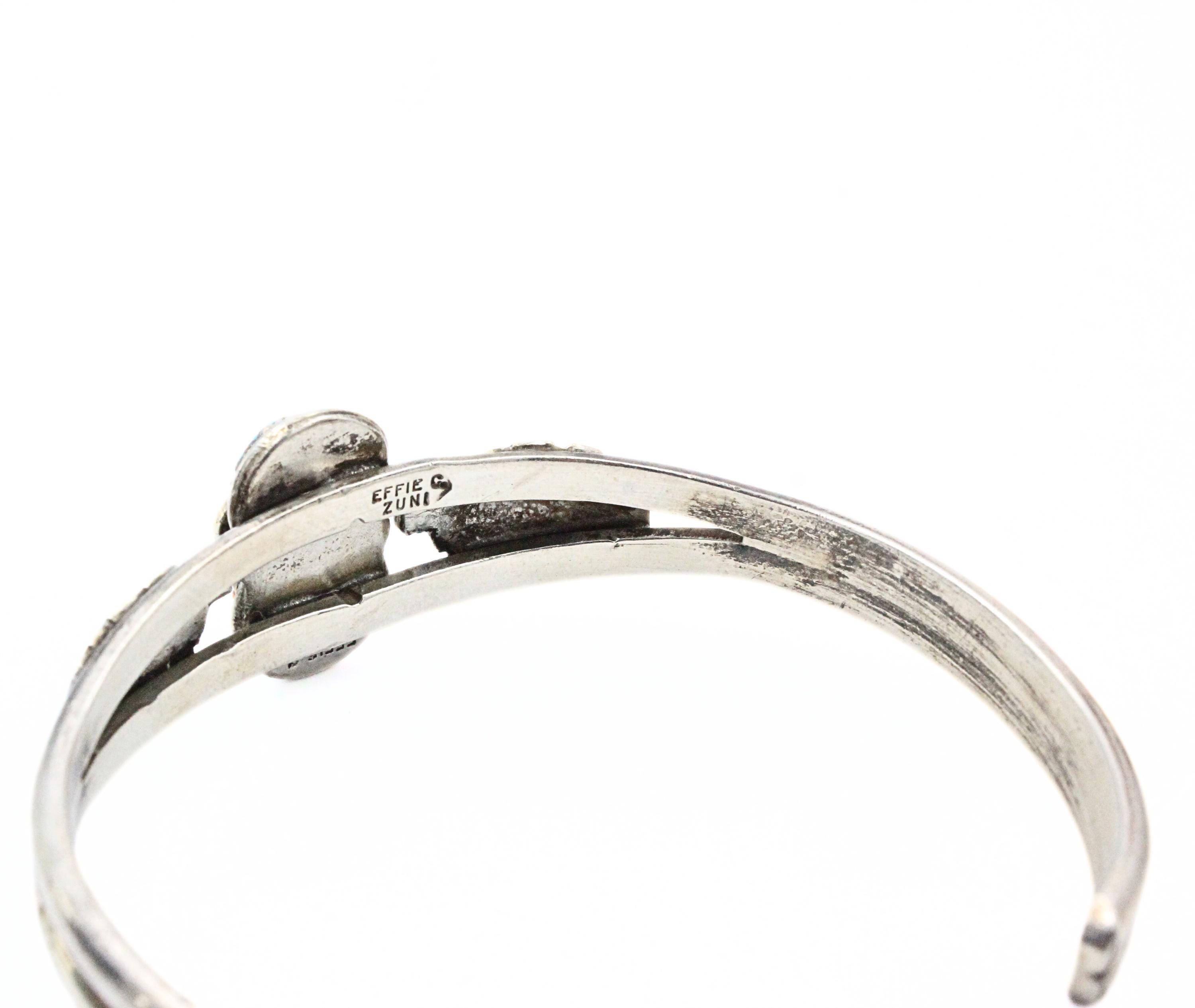 Effie Calabaza Navajo Sterling Silver Signature Snake Turquoise Coral ...