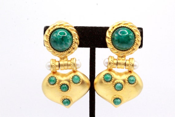 French Haute Couture Signed Satin Brushed Matte Gold … - Gem