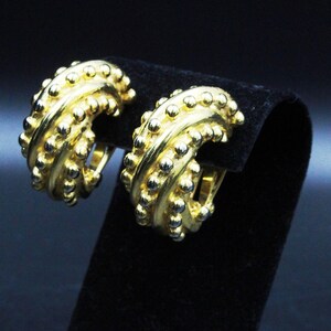 Vintage French Couture Modernist Dotted Gold Tone Large Massive ...