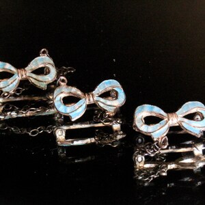 Rare! Antique Victorian Enamel Bow Connecting Three Pin - Etsy