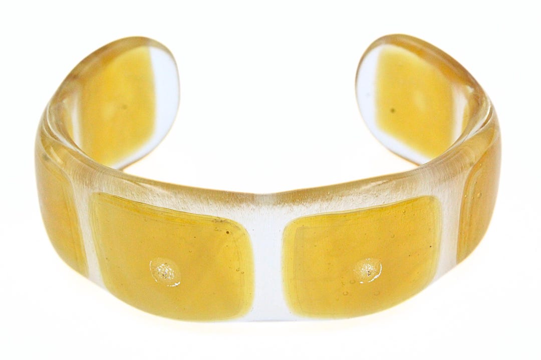 Sweet Molded Glass Crystal Art Glass Rhinestone Cuff Bracelet - Etsy