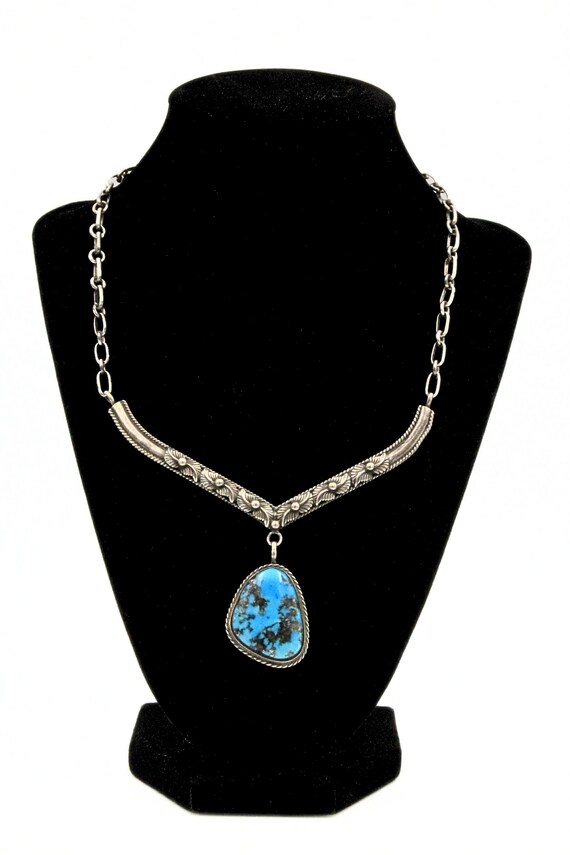 Anna Begay Early Navajo Pyrite Turquoise Spider Web S… - Gem