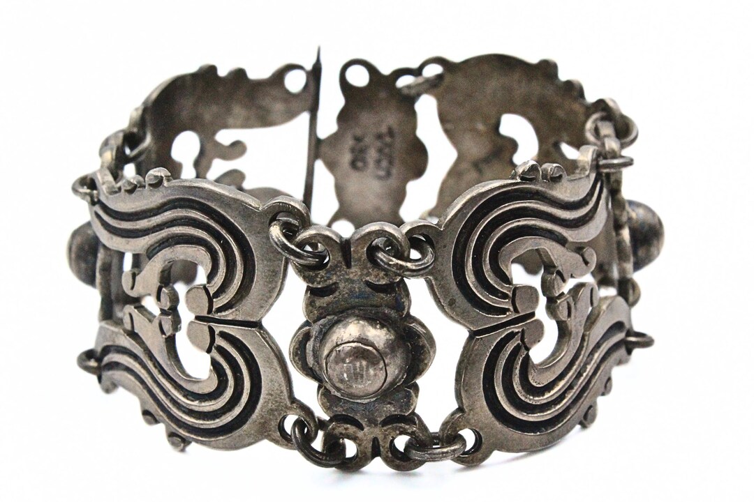 Antique 1930 s Early Taxco Mexico 980 Sterling Silver Ornate Etched antique-1930-s-early-taxco-mexico-980-sterling-silver-ornate-etched