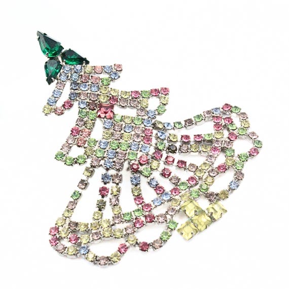 Illustrious Dominique Pink Green Yellow Rhinestone Ch… - Gem