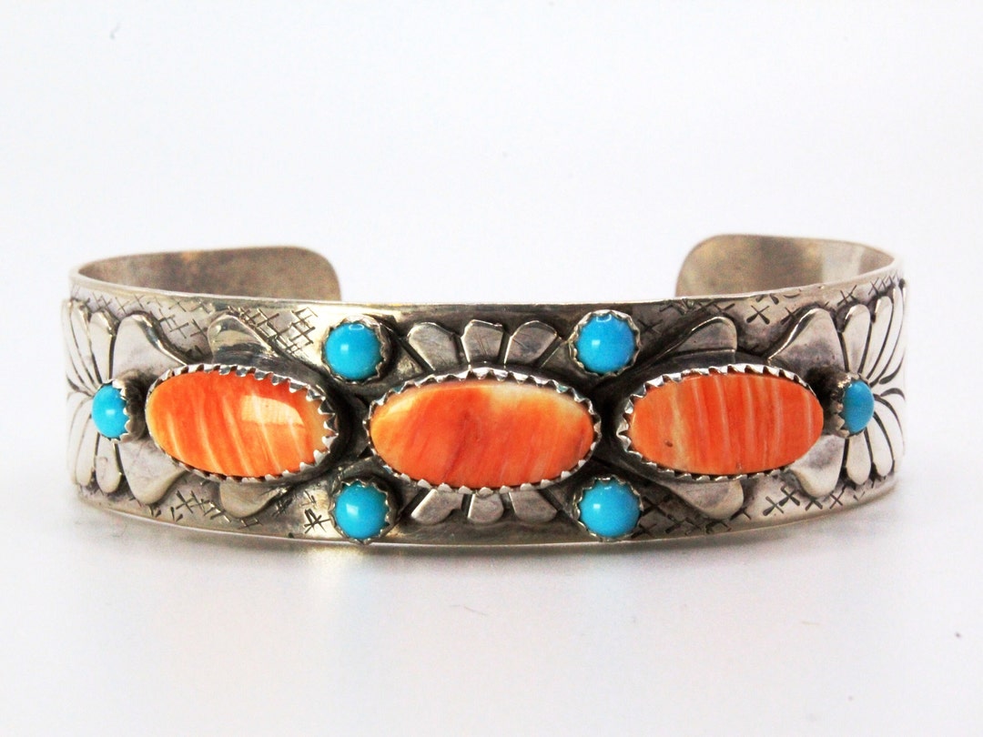 Fabulous Cecil Sanders C.S. Navajo Spiny Oyster Turquoise Sterling ...