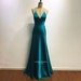 Elvira Hancock Blue Dress Scarface Costume, Teal Blue Satin Dress ...