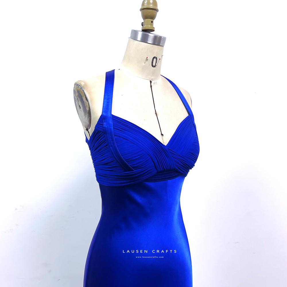 Elena Royal Blue Satin Formal Prom Dress - Etsy