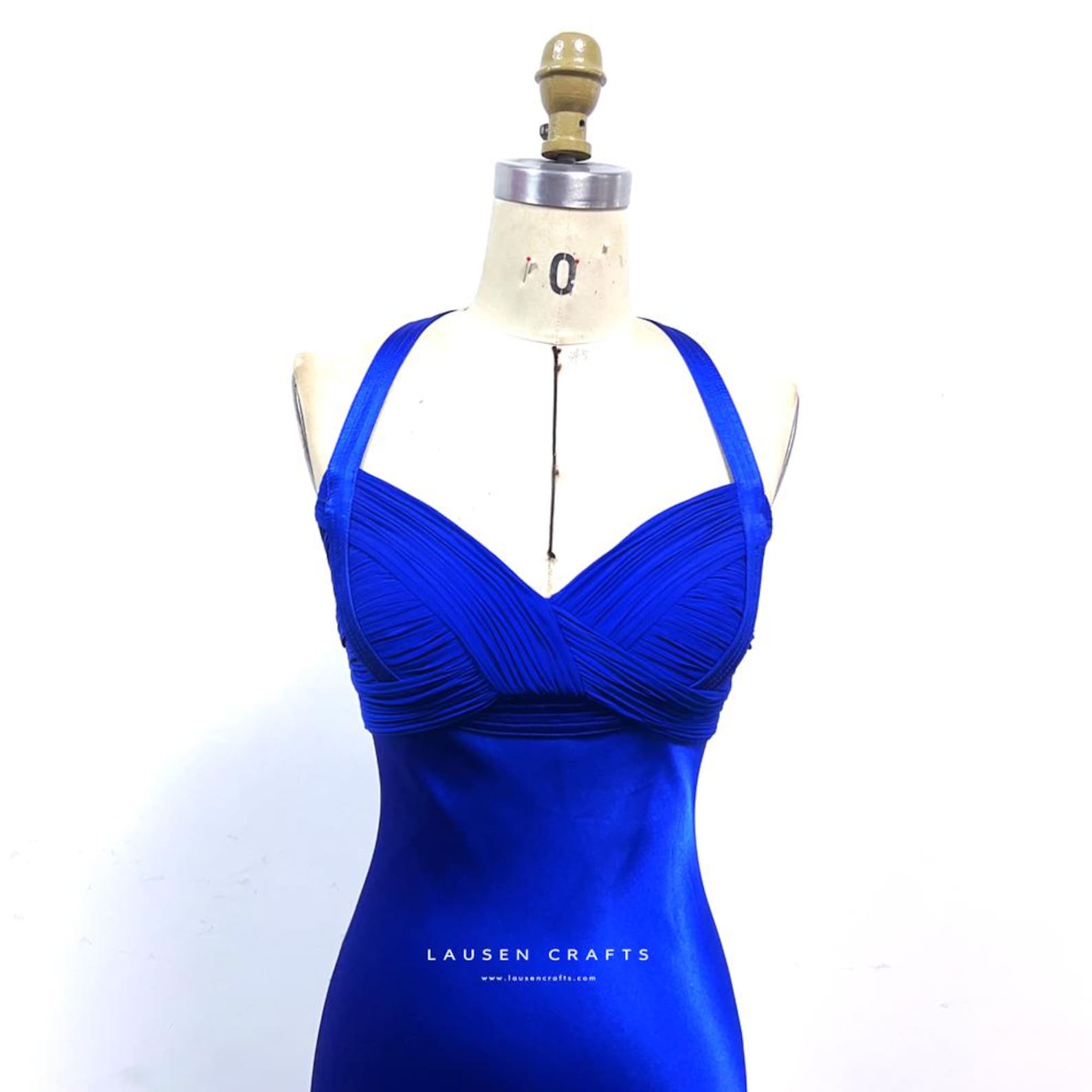 Elena Royal Blue Satin Formal Prom Dress - Etsy