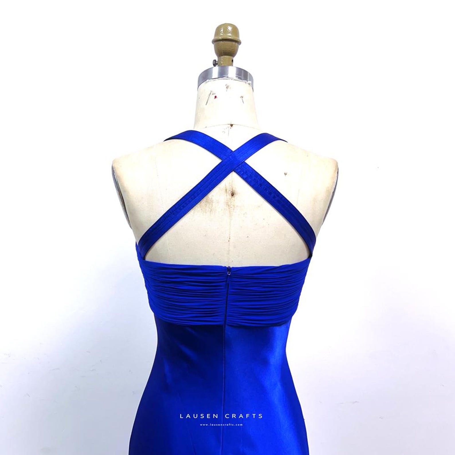 Elena Royal Blue Satin Formal Prom Dress - Etsy