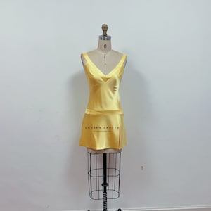 Sabrina Yellow Mini Satin Birthday Party Dress How to Lose a Guy - Etsy