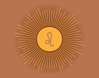 Digital Print Leo Zodiac Sign Digital Art August Birthday - Etsy