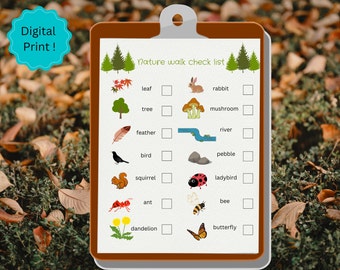 Nature Walk Checklist - Etsy