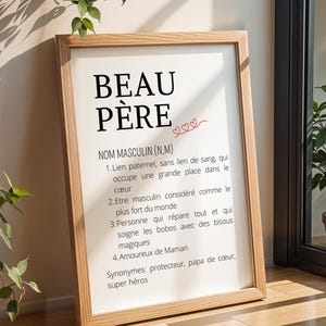 Affiche Définition Beau Père - Poster idéale pour offrir en cadeau de ...