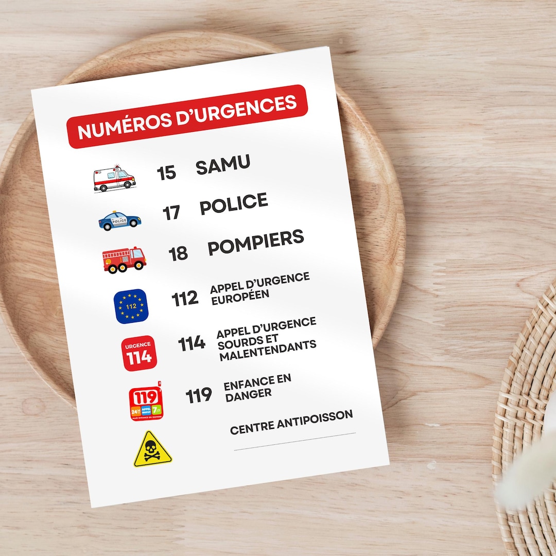 Printable PDF Emergency Numbers Poster | Home & Daycare Safety Reminder ...