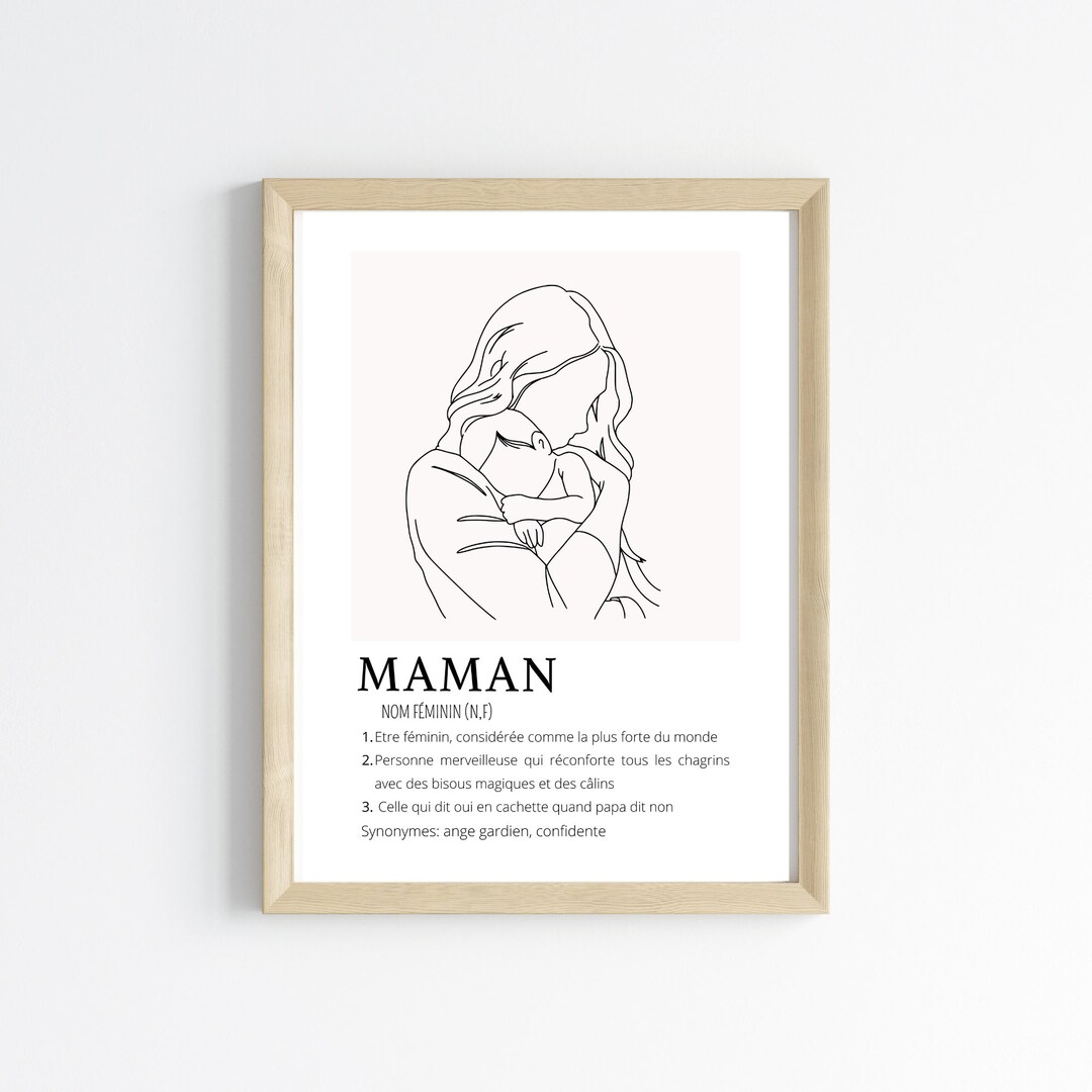 Personalized Mom Definition Poster With Single Line Illustration by Les ...