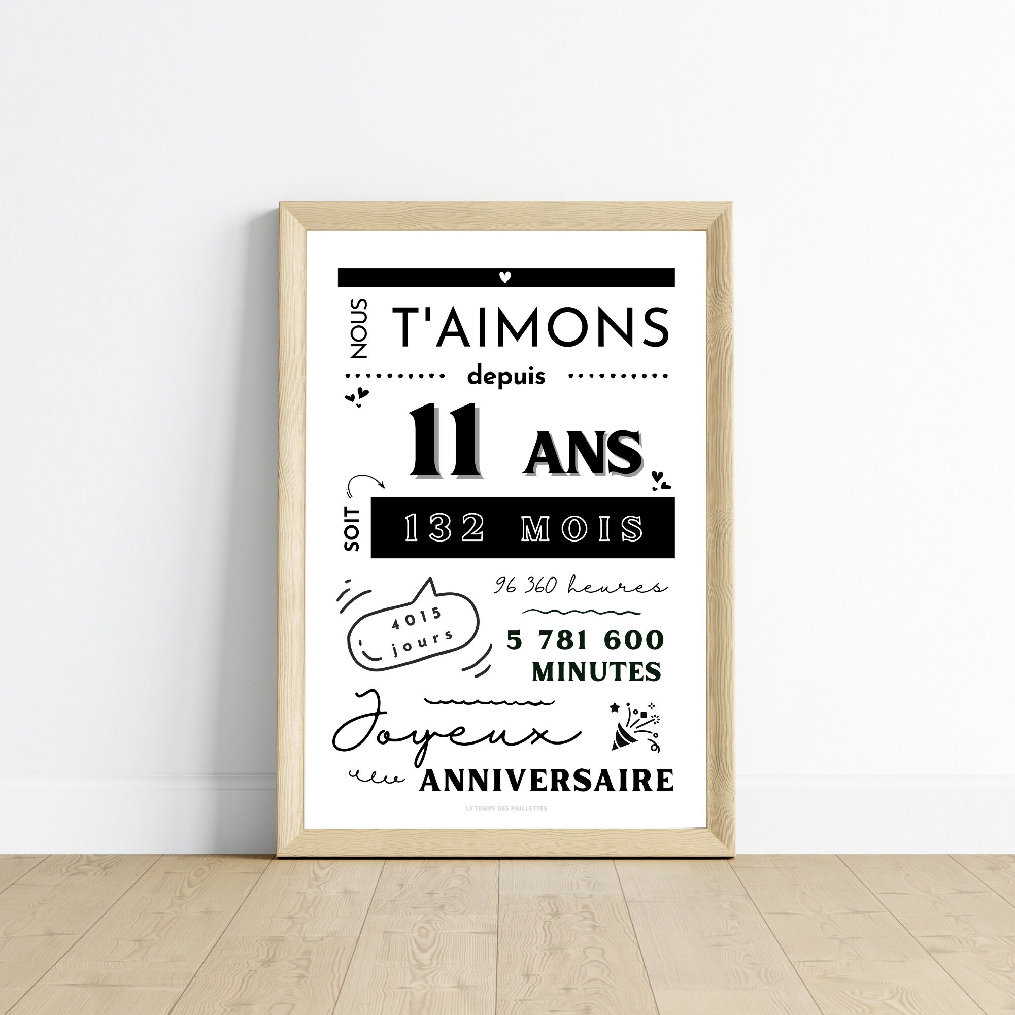 11th Birthday Poster 11th Birthday Card Birthday Party Decoration by ...