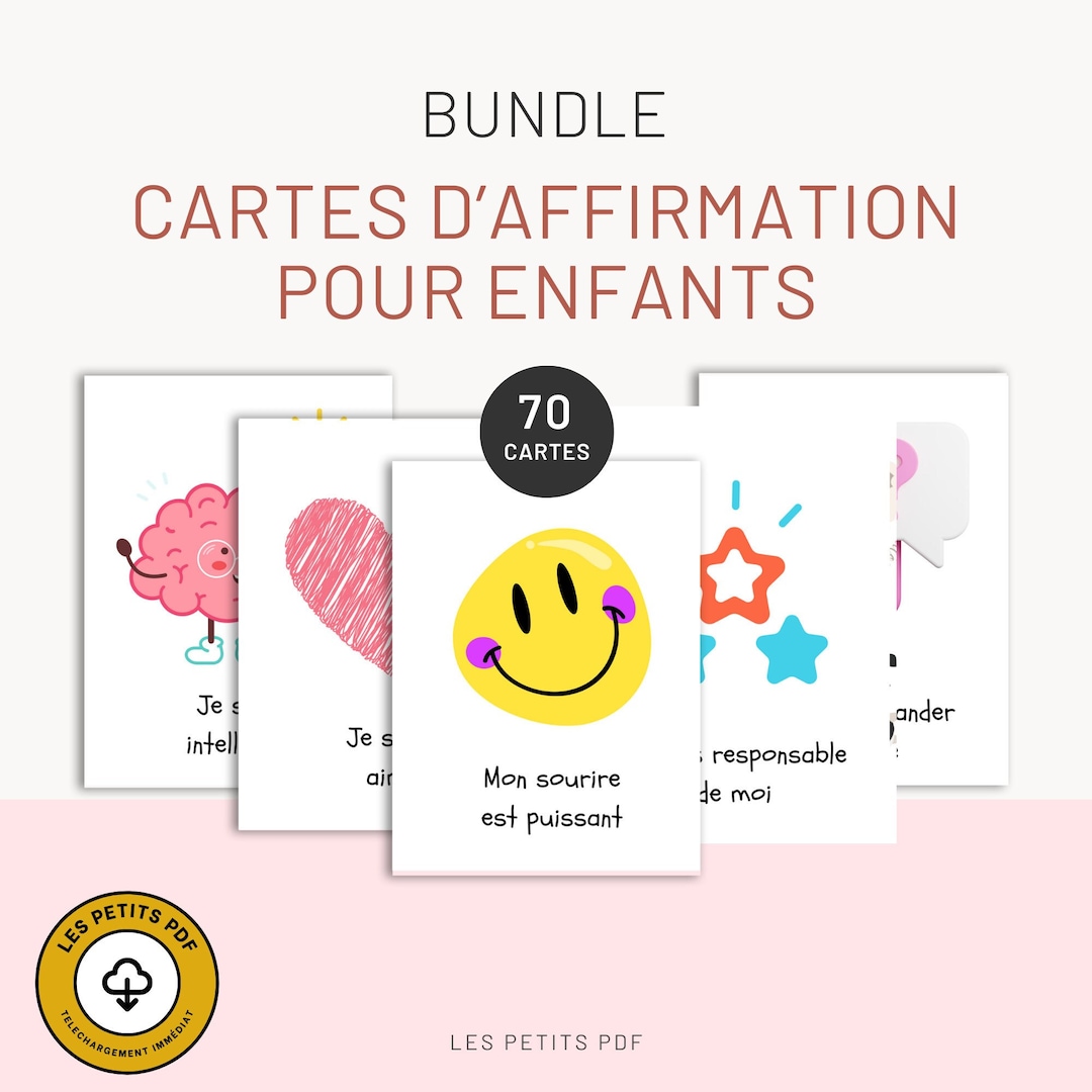 70 Cartes d'affirmation pour enfants - Affirmation positive & estime de ...