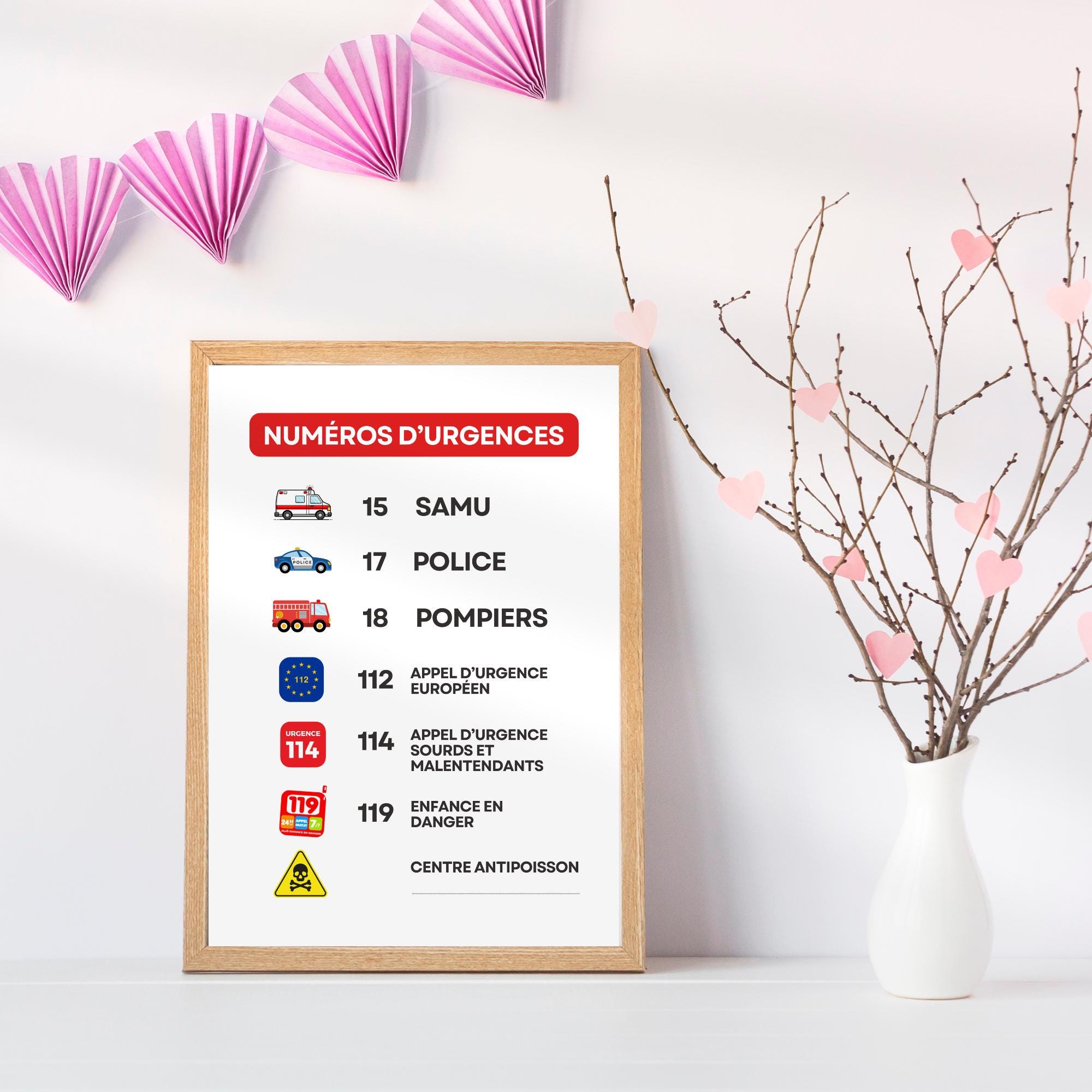Printable PDF Emergency Numbers Poster | Home & Daycare Safety Reminder ...