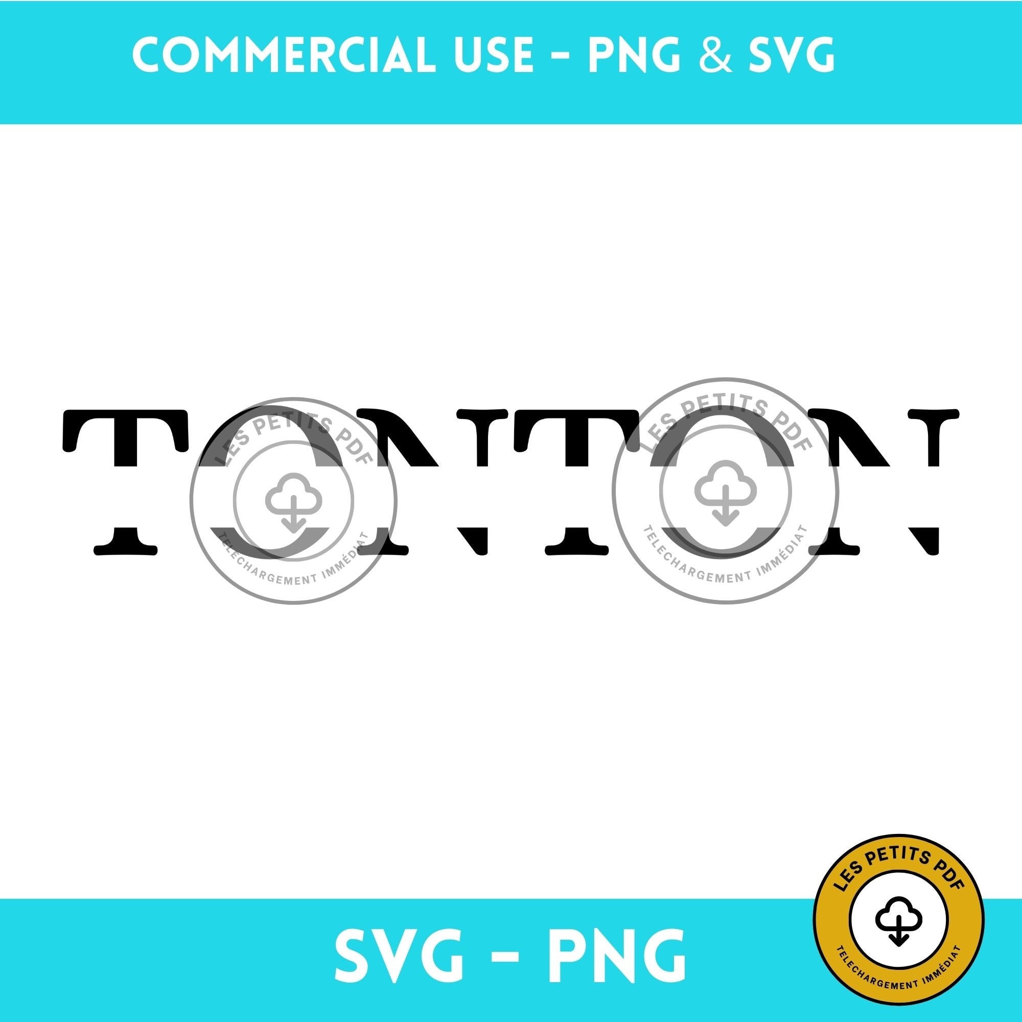 Tonton SVG, Tonton Split Name Frame Svg, Cricut Silhouette Svg by Small ...
