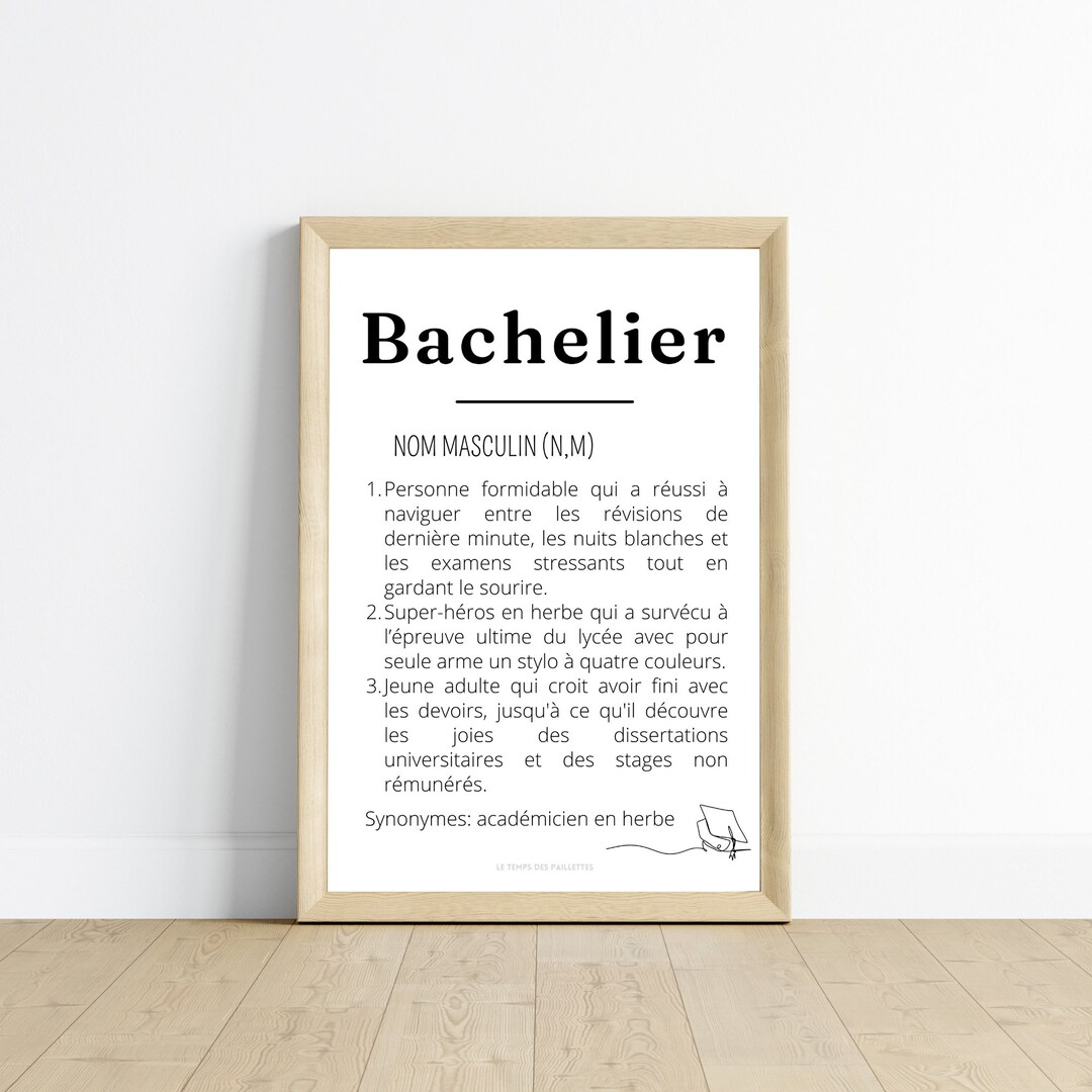 Personalized Bachelor Definition Poster – Graduation Gift – Original ...