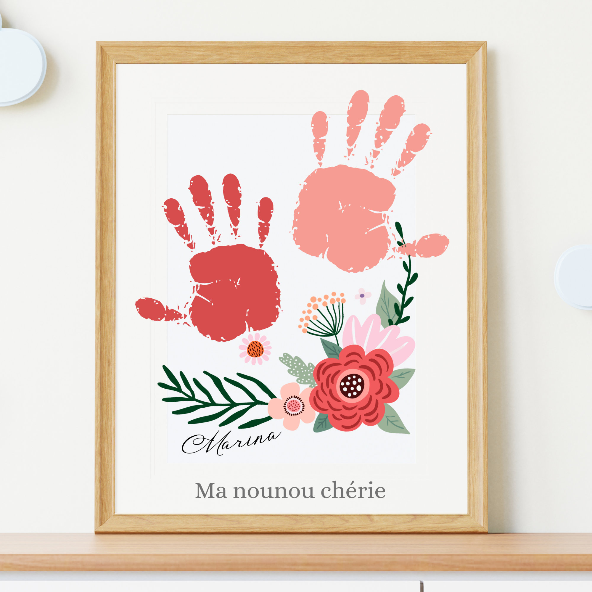 Personalized Handprint Nanny Poster Personalized Nanny Gift by Les ...